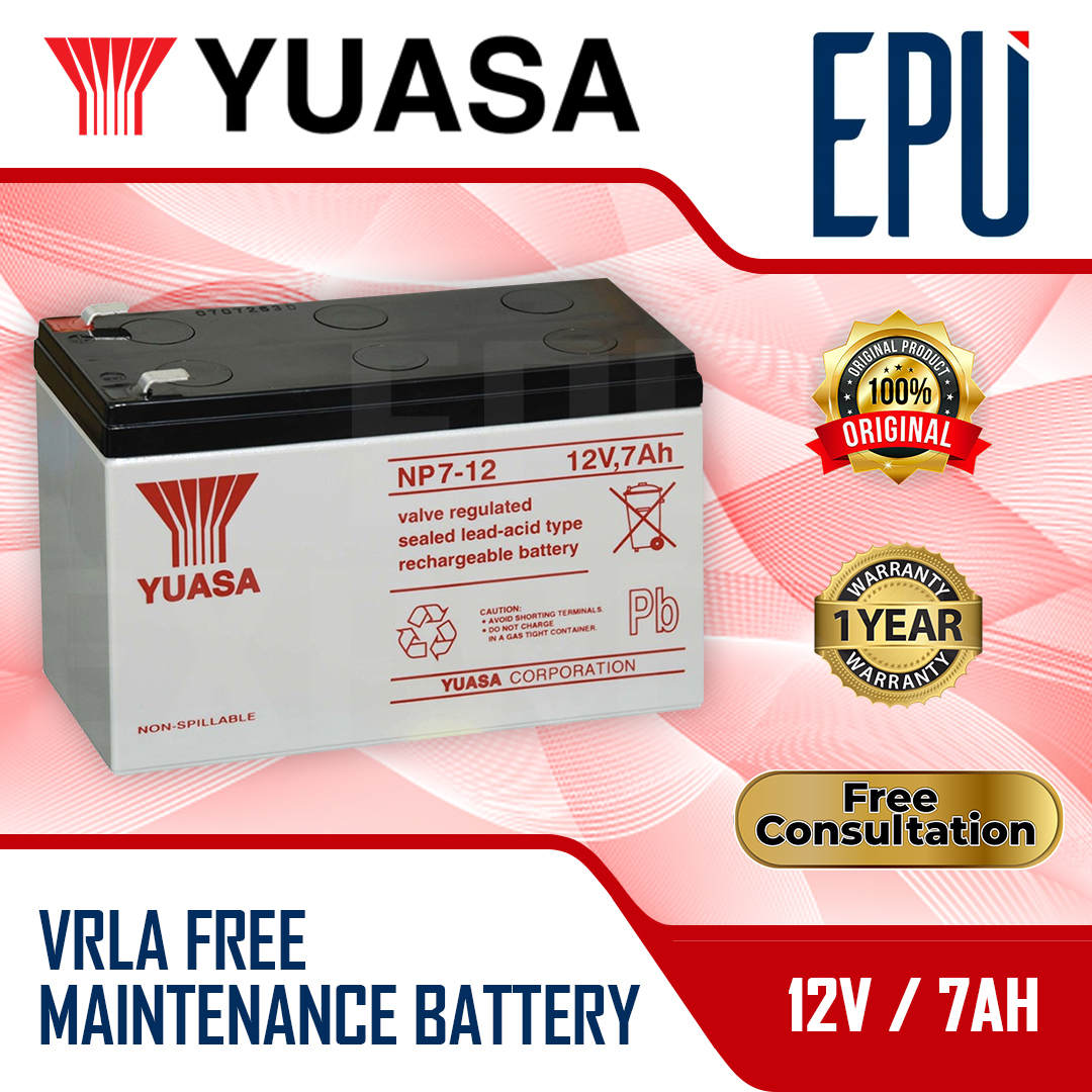 Aki UPS YUASA 12V 7AH Baterai UPS Aki Kering Batere Battery VRLA ...