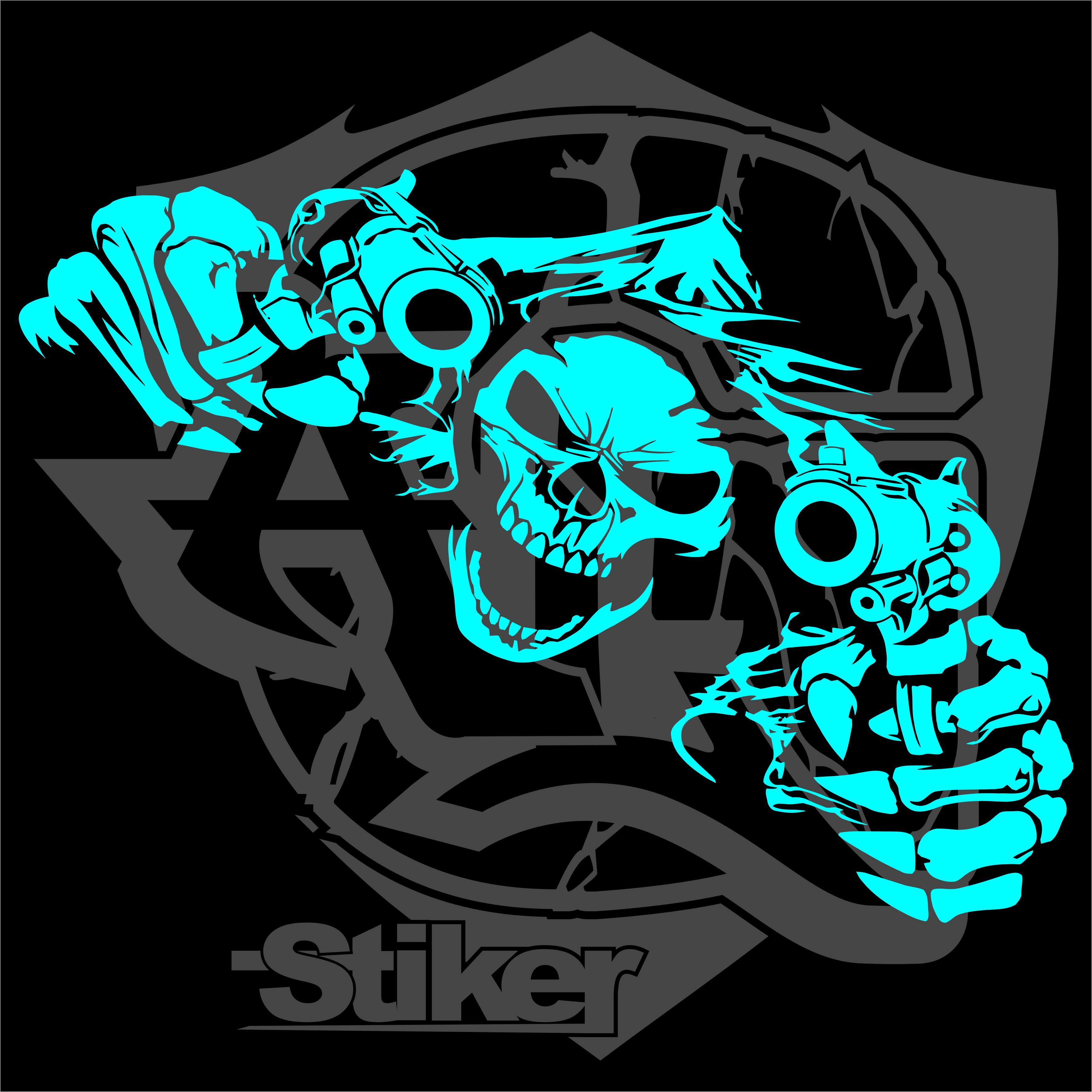STIKER/STICKER/SC.144/STIKER SKULL/STIKER TENGKORAK/STIKER MOBIL/STIKER ...