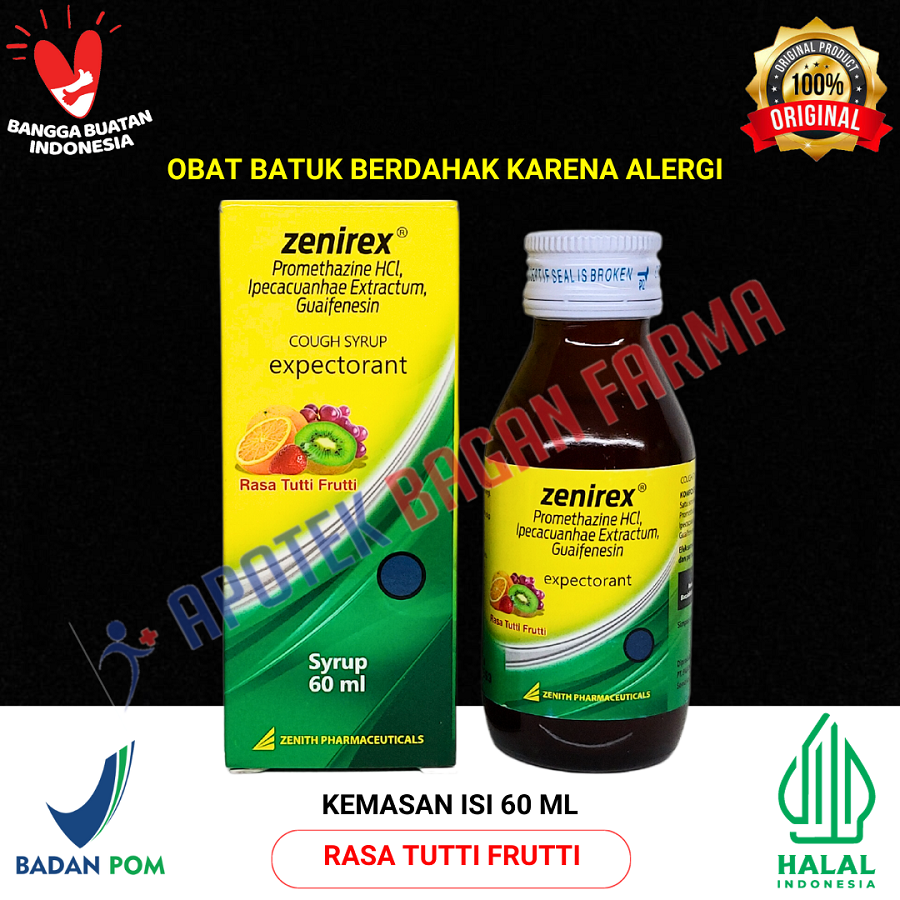 ZENIREX EXPECTORANT SIRUP 60 ML / OBAT BATUK BERDAHAK KARENA ALERGI ...