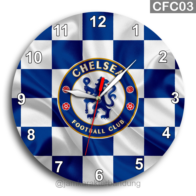 Jam Dinding Chelsea FC Jam Dinding Klub Sepak Bola Jam Dinding Kayu ...