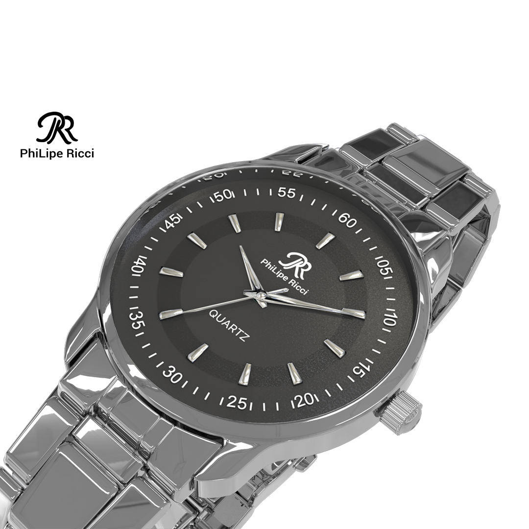 PhiLipe Ricci Jam Tangan Pria Besi Rantai Analog Terbaru PR16 Free Box ...