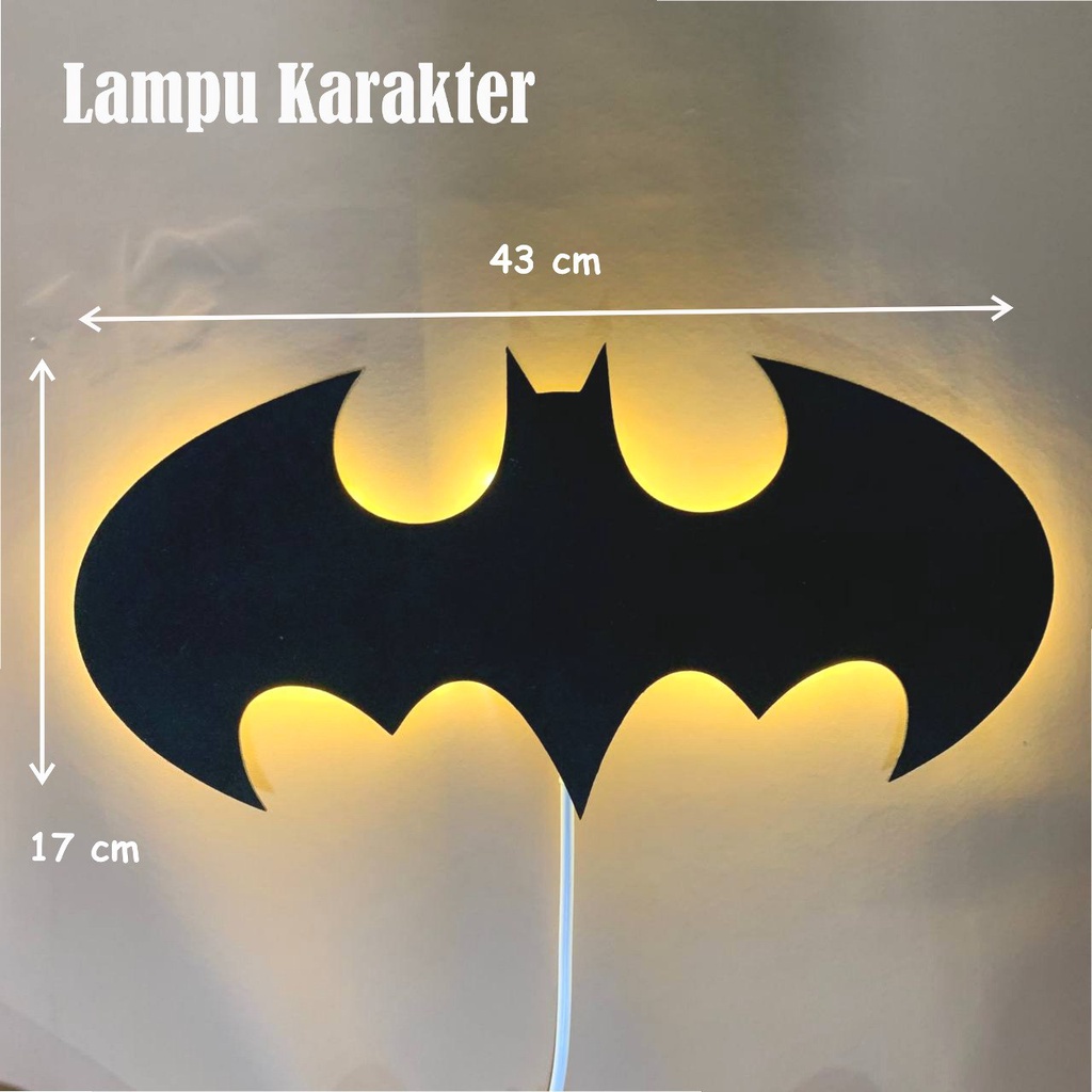 Lampu tidur hiasan kamar led strip ruang anak motif batman bisa custom ...