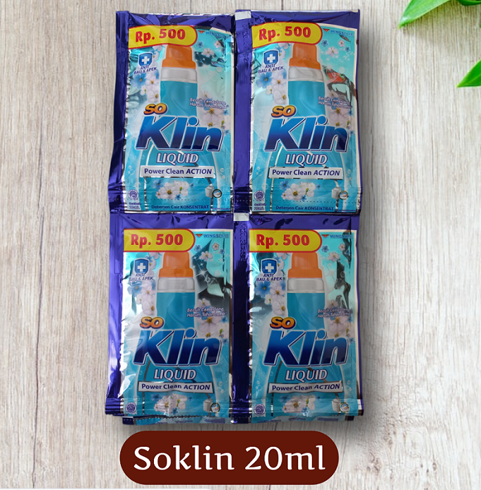 Soklin Liquid Cair Sachet 20ml 1 renceng 12 pcs Perawatan pakaian Anti ...
