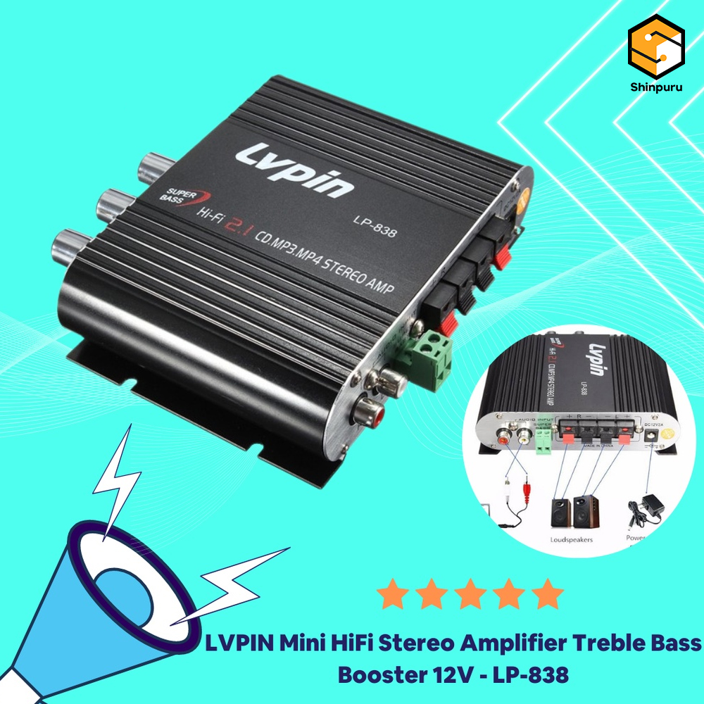 (BISA COD) Lvpin power amplifier/ ampli mobil/ 12v ampli MP3 MP4 ...