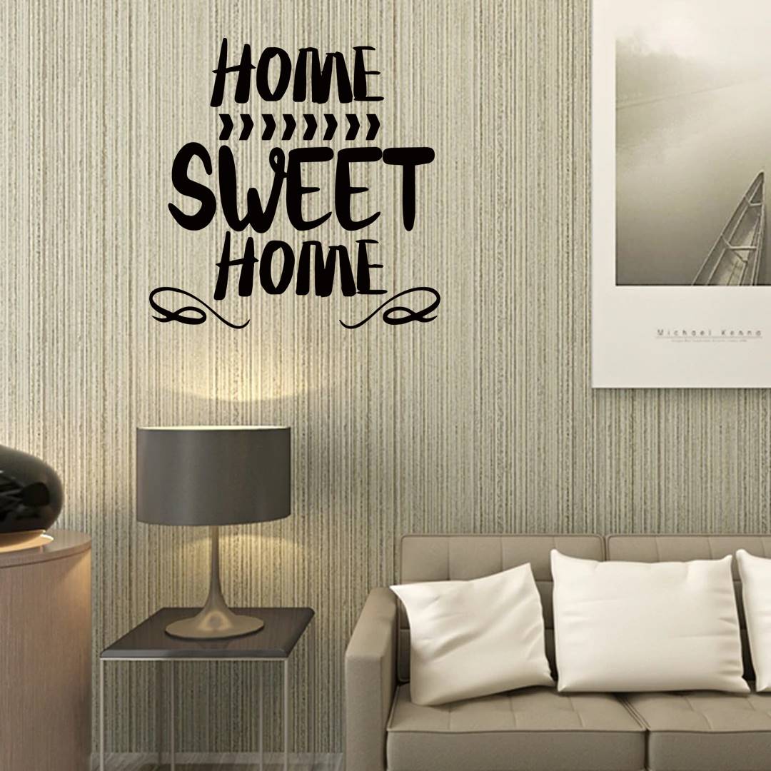 Stiker dinding home sweet home sticker cutting wall stiker stiker ...