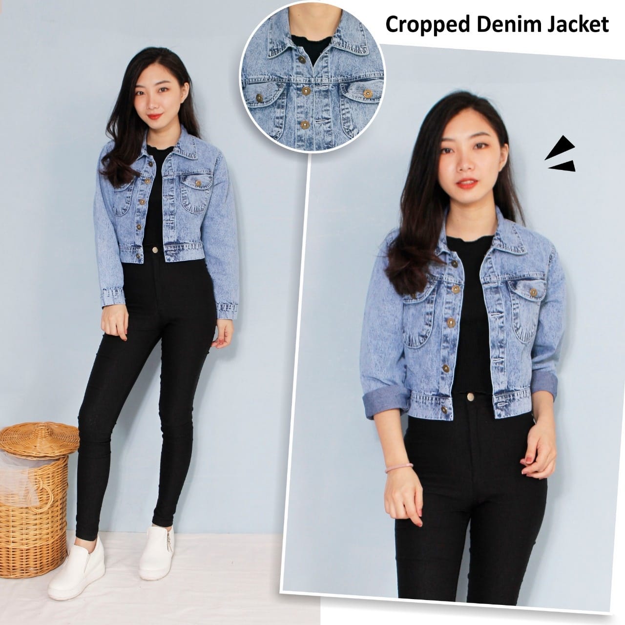Jaket Jeans Washed Wanita Denim Jacket Wanita Jaket Jeans Cewek Terbaru 2020 Jaket Wanita