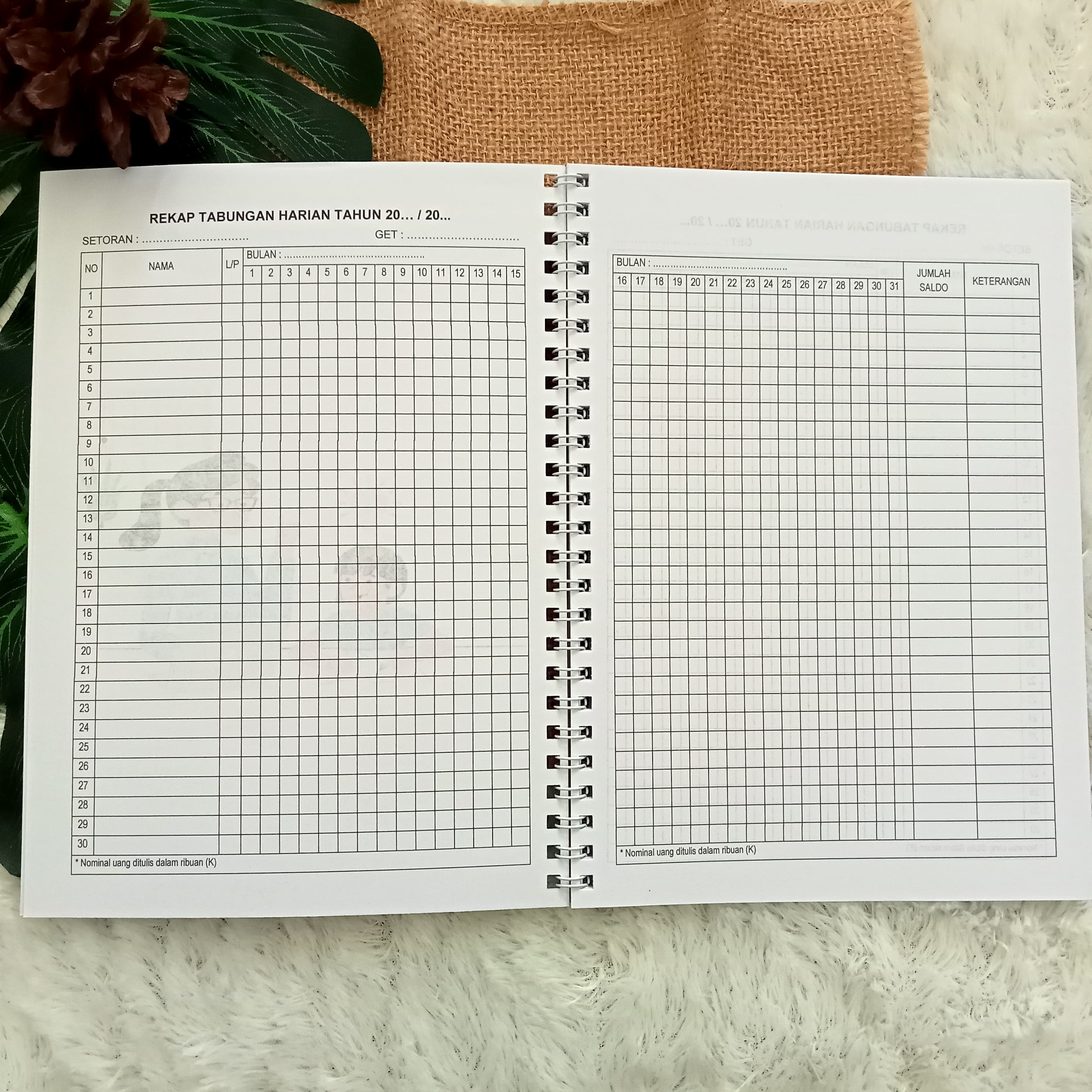 BUKU REKAP TABUNGAN LEBARAN JILID SPIRAL 100 HAL NON-CUSTOM | Lazada ...