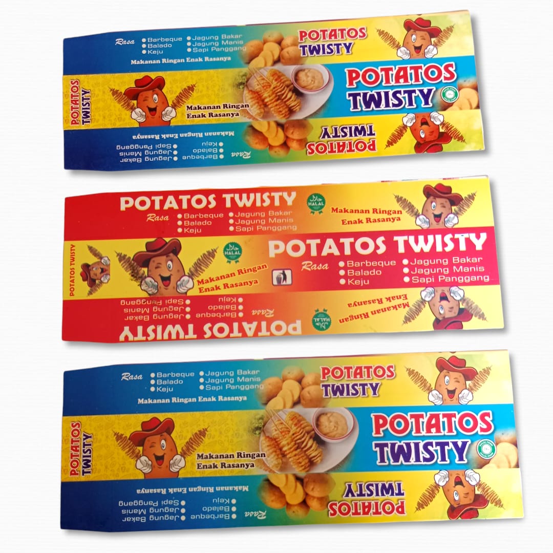Kemasan Kentang Ulir Potatos isi 100 pcs// Kertas Kemasan Kentang ...