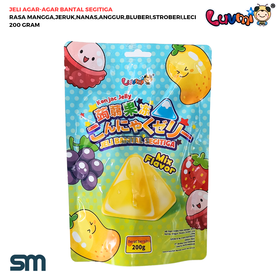 LUVMI SNACK KONJAC JELLY SEGITIGA ANEKA RASA BUAH 200 GRAM | Lazada ...