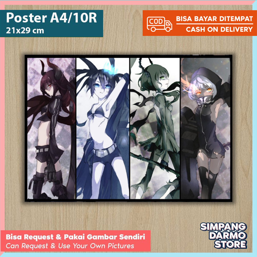 Poster Black Rock Shooter Anime Terbaru Ukuran A4 A3 Besar Kecil Hires ...