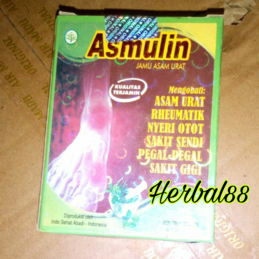 ASMULIN JAMU ASAM URAT REUMATIK NYERI OTOT SAKIT SENDI PEGAL LINU SAKIT ...