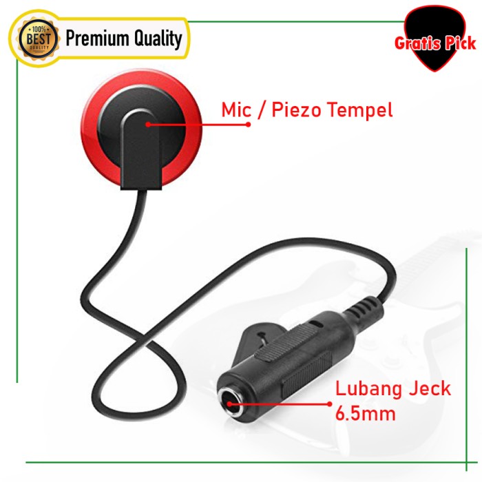 Transducer Preamp Pick Up gitar Portable Spul Tempel Untuk Ukulele ...