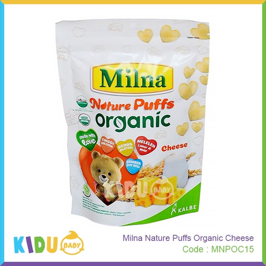 Milna Nature Puffs Organic Cheese / Banana Snack Bayi 15gr Kidu Baby ...