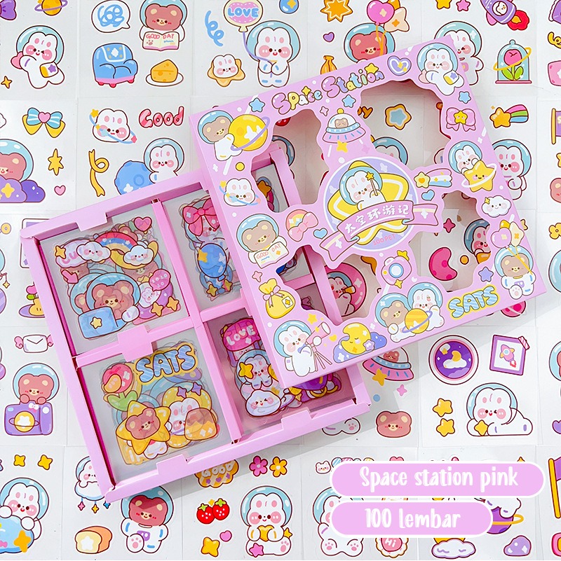 Stiker Tempel Lucu Aesthetic 2D Isi 100 Lembar Anti Air Dekorasi ...