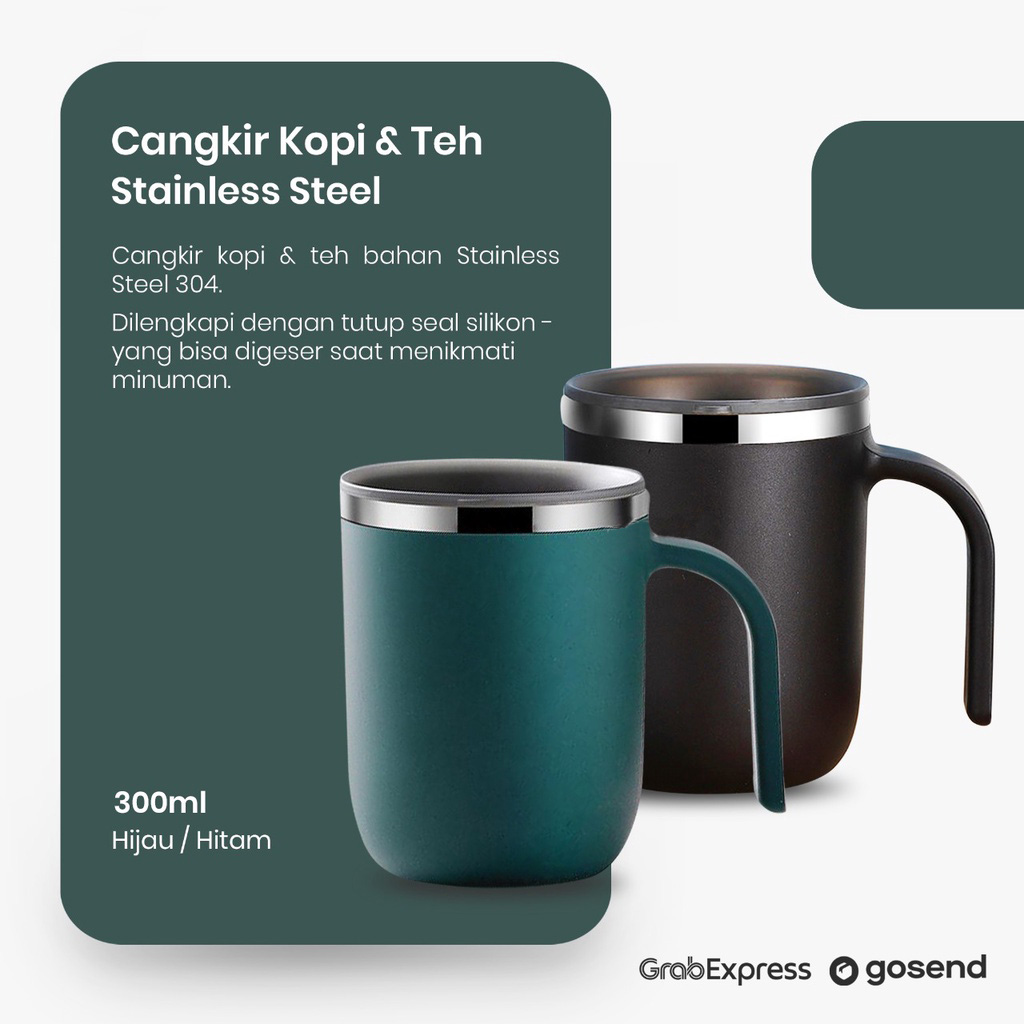 G06005 Cangkir Kopi / Gelas Kopi Teh Stainless 300ml | Lazada Indonesia