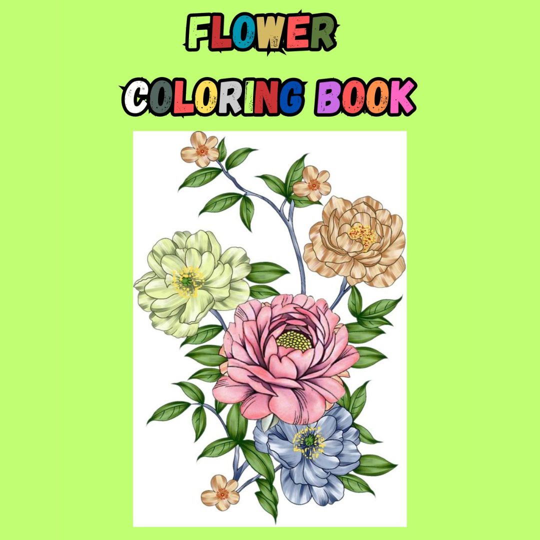 BUKU MEWARNAI SKETSA MENGGAMBAR BUNGA FLOWER COLORING BOOK ANAK TK SD ...