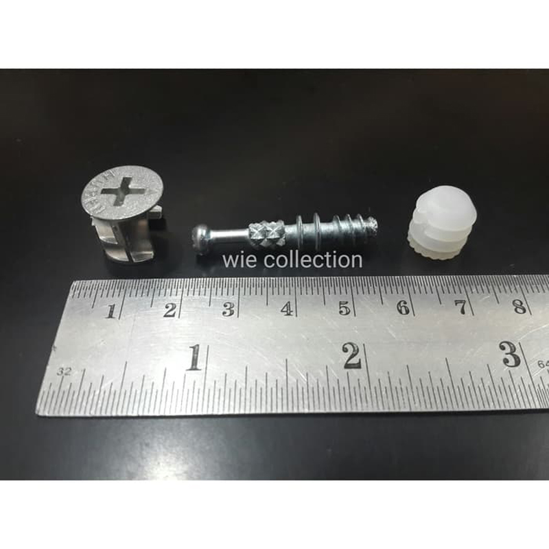 10 Set BAUT MINIFIX COMPLETE PAPAN 15 mm / BAUT KNOCK DOWN 15 mm ...