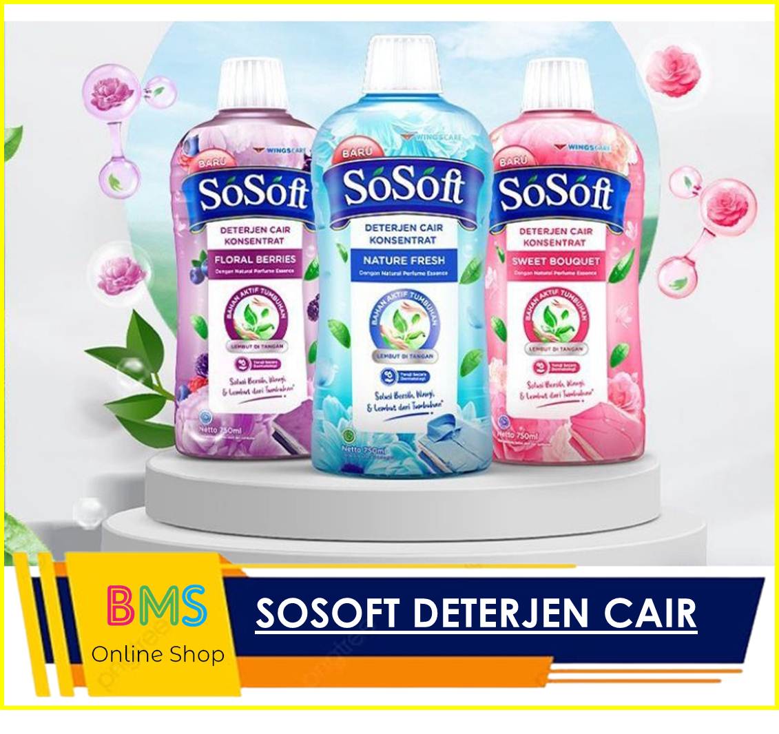 SOSOFT DETERJEN CAIR KONSENTRAT SABUN CUCI KEMASAN BOTOL 700 ML ...