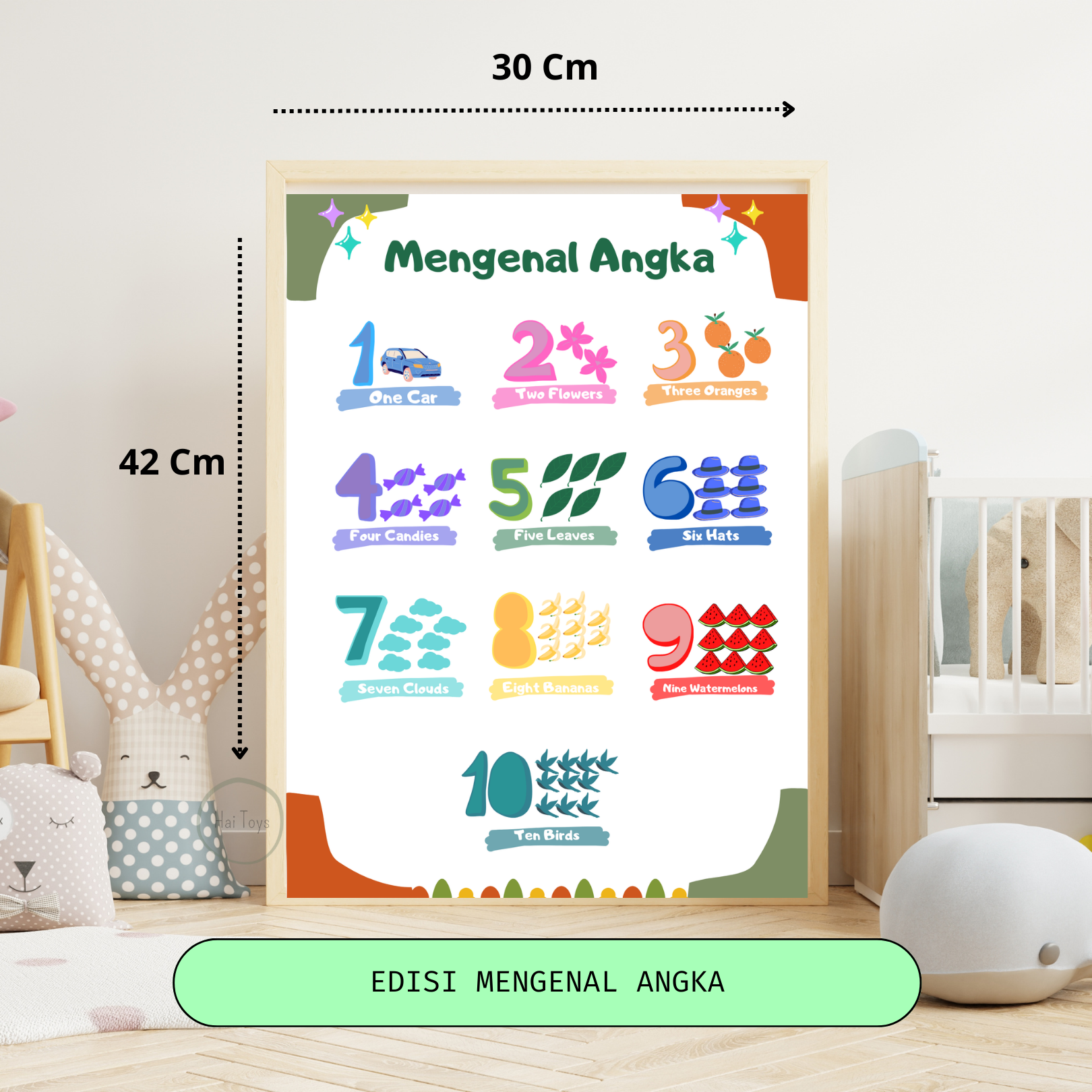 Poster Edukasi Anak usia 3 4 5 tahun Edisi mengenal Angka - Seri ...