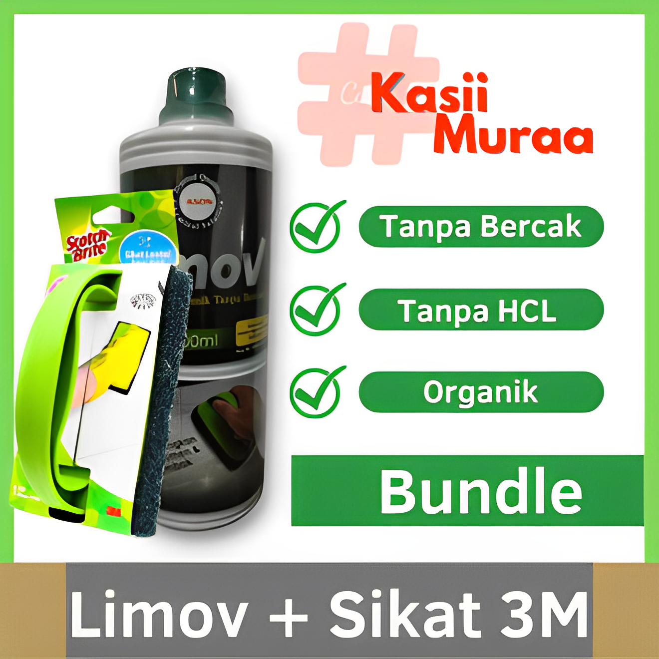 Pembersih Semen Lantai Keramik Fason Limov 900ml Bundle Sikat Scotch Brite | Lazada Indonesia