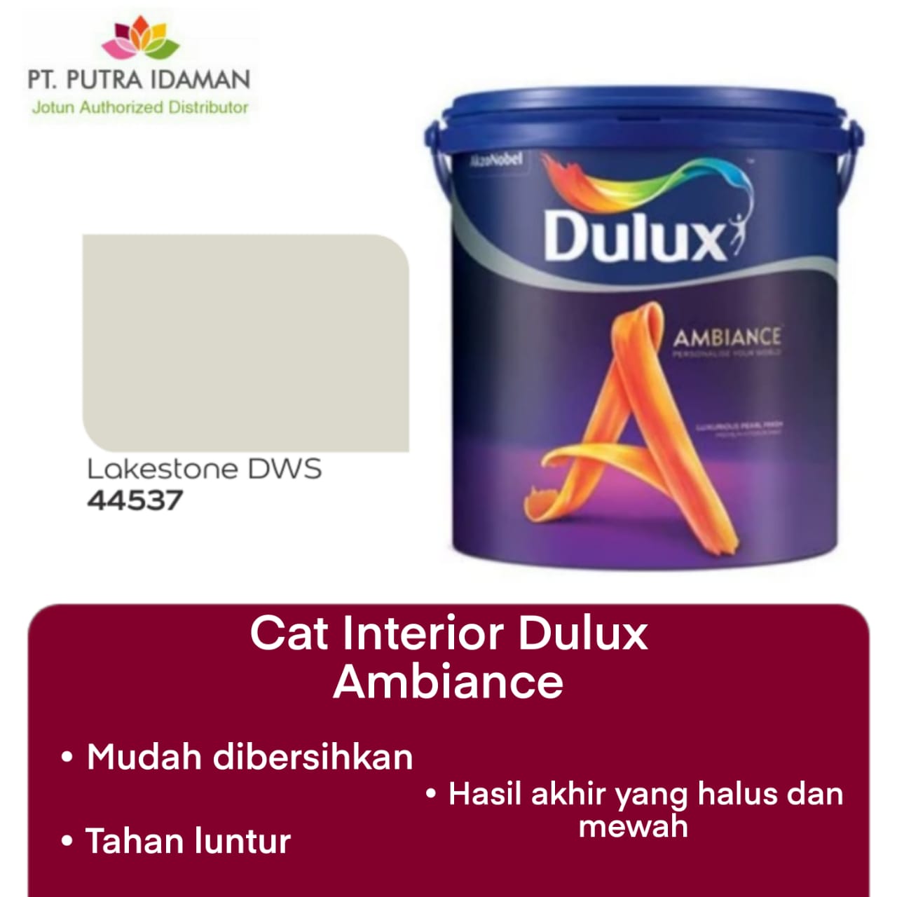 Cat Tembok Interior Dulux Ambiance - Lakestone DWS 44537 | Lazada Indonesia