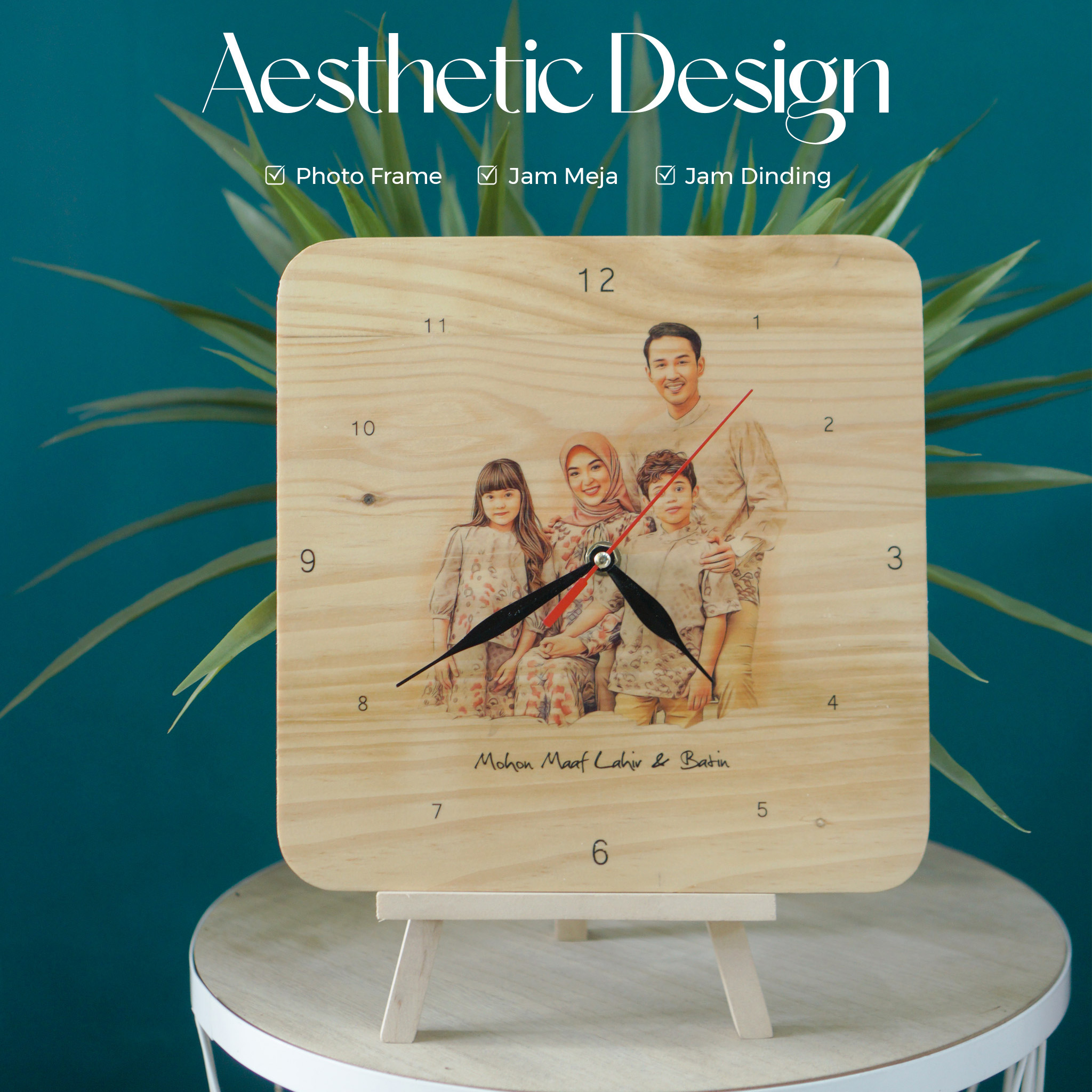 Jam Aesthetic Jam Kayu Dekoratif Lukisan Kayu - Dekorasi Rumah / Kado ...