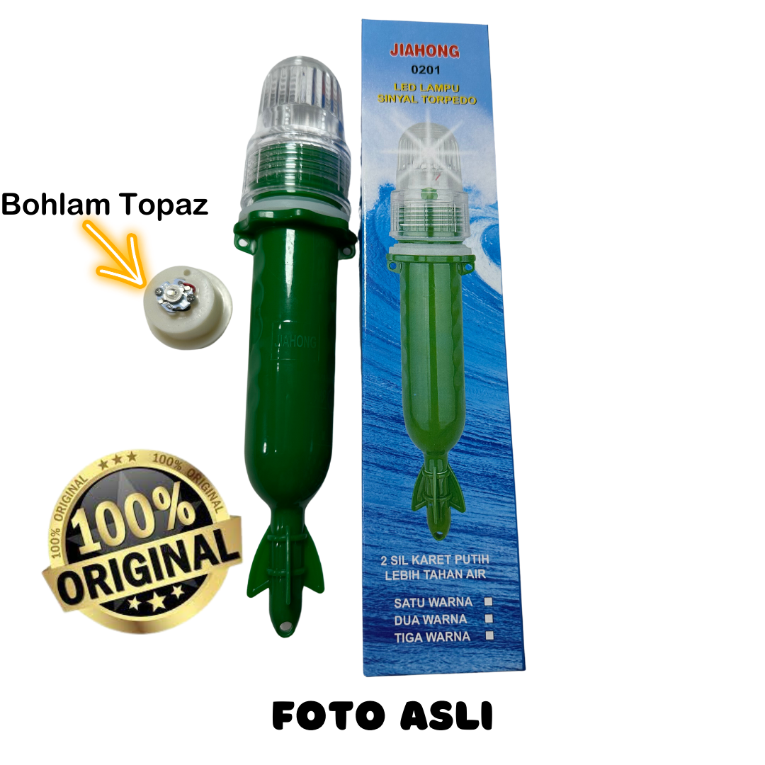 HS-0201 ( Perdus Isi 100 pcs )Lampu Torpedo JIAHONG Bohlam Topaz Cahaya Hijau Tidak Berkedip ...