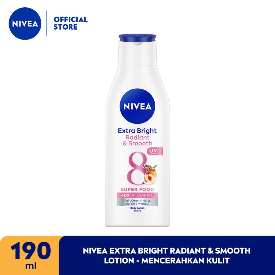 NIVEA Body Lotion Extra Bright Radiant & Smooth UV Filter 400ml 190ml 100ml | Lazada Indonesia