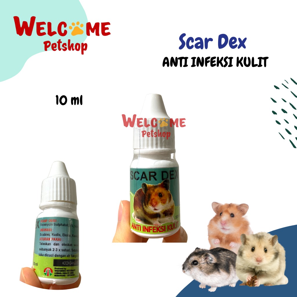 Scar Dex Obat Hamster Anti Infeksi Kulit Kudis Scabies Gatal 10 ml ...