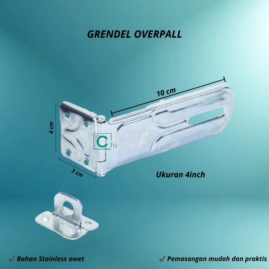 Overval / Overpal Badak / Cantolan Kait Gembok Kunci Silver Ukuran 3 ...