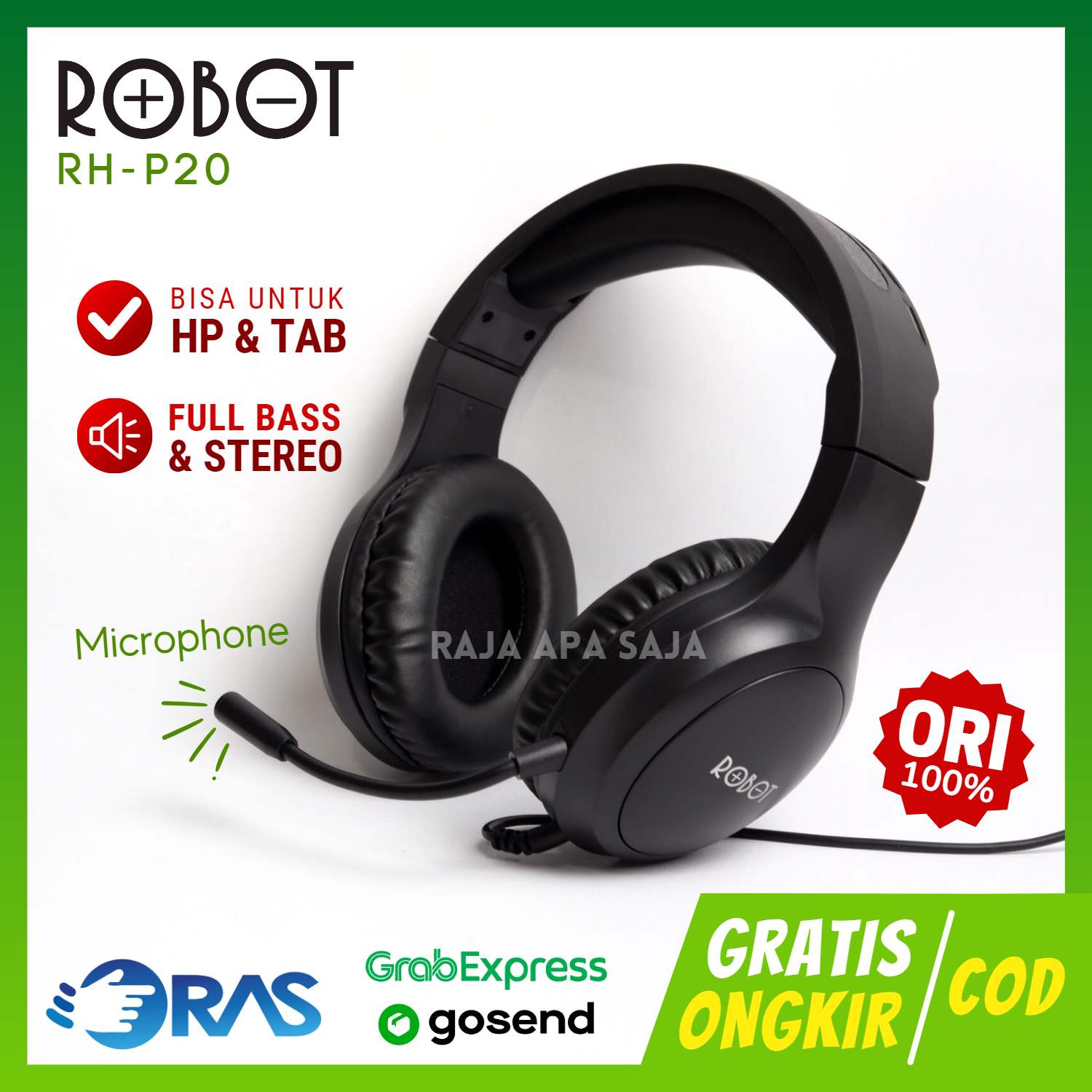 Headphone Gaming Robot Full Bass Stereo Untuk HP Laptop PC Komputer ...