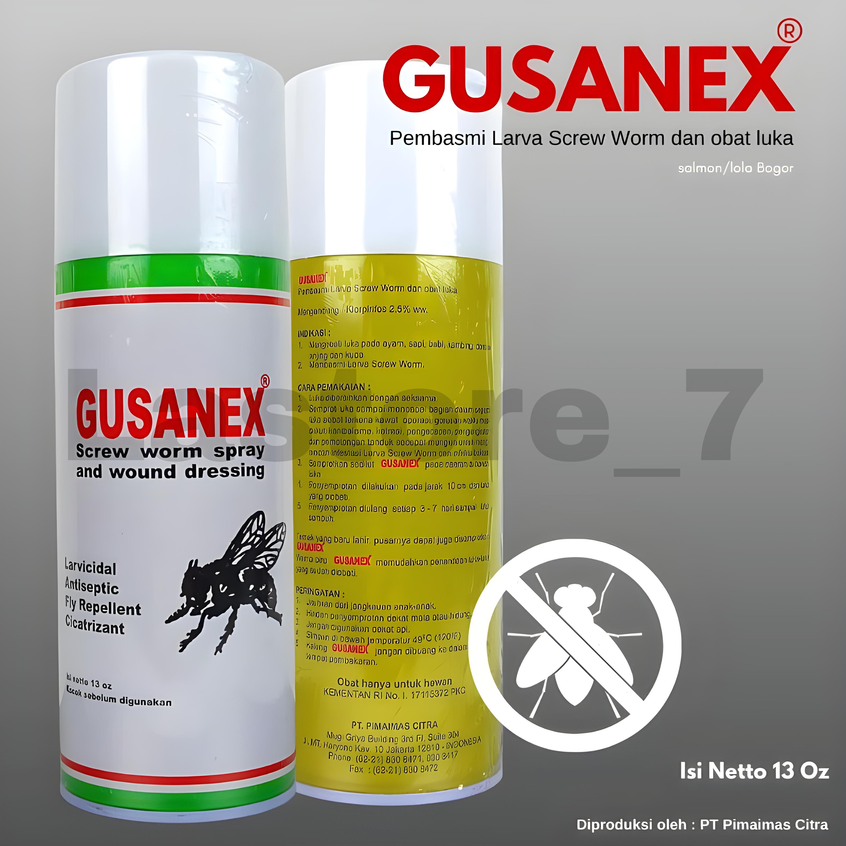 GUSANEX Spray 13 oz Obat Semprot Anti Lalat untuk Luka Hewan | Lazada ...