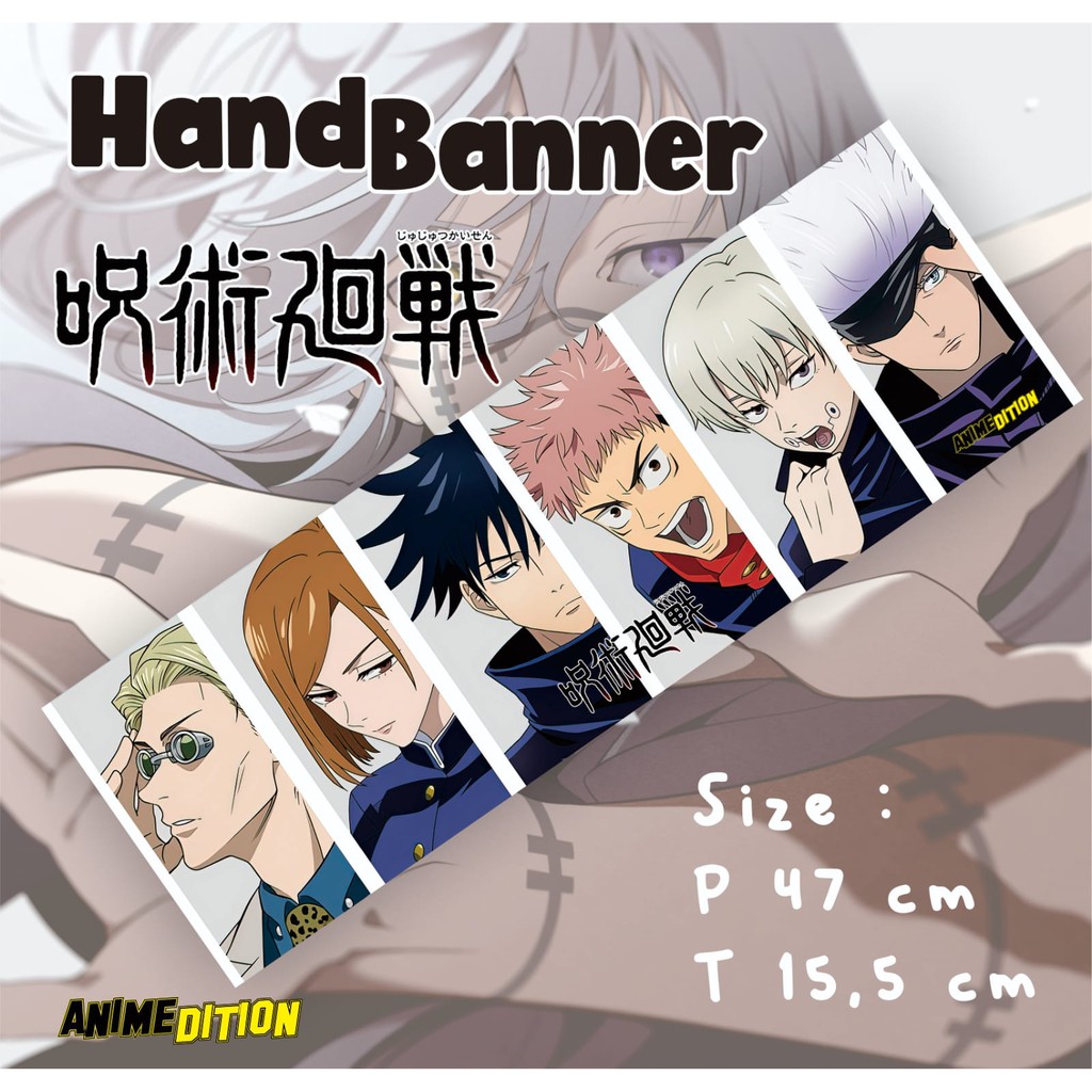 Hand Banner Slogan Anime Jujutsu Kaisen Tokyo Revengers Attack On Titan ...