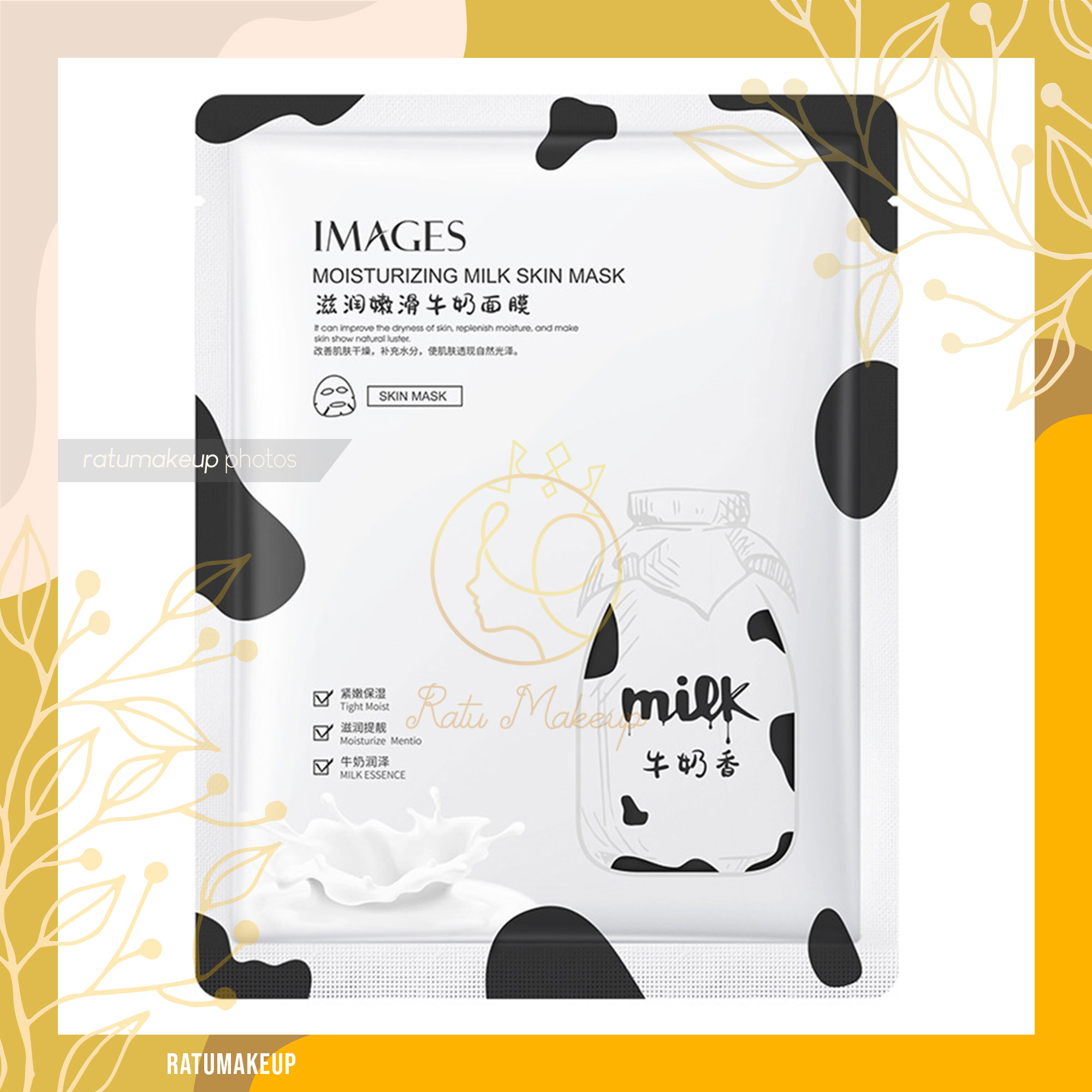 IMAGES Cows Milk Facial Sheet Mask Masker Wajah Susu / Sheet Mask Susu ...