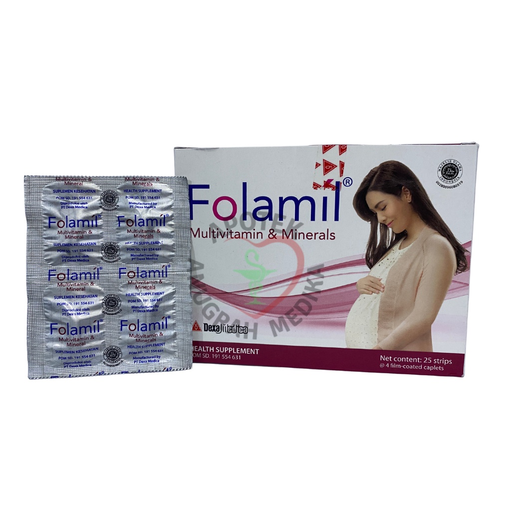 Folamil Kaplet Multivitamin dan Minerals Box Isi 100 Kaplet / Strip 4 ...