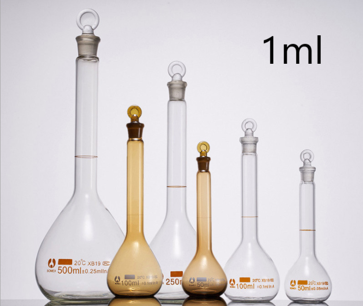 BOMEX Transparent Volumetric Flask/ Labu Volumetri / Labu Ukur 1 ml ...