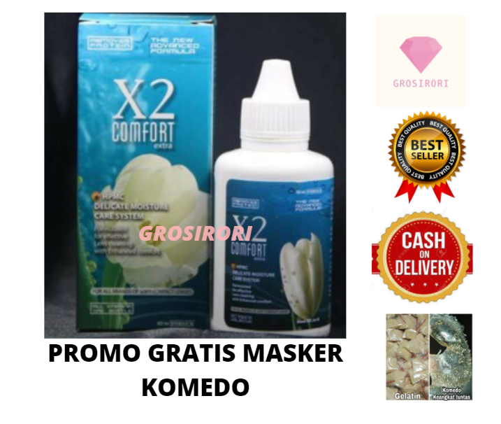 Air Softlens X2 60ml GRATIS MASKER KOMEDO / Cairan Softlens X2 60ml ...