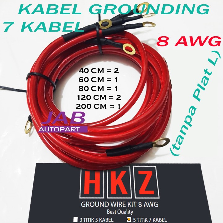 [Tanpa Plat] Kabel Grounding Mobil Kabel 8AWG Kabl Ground Wire Kit HKZ ...