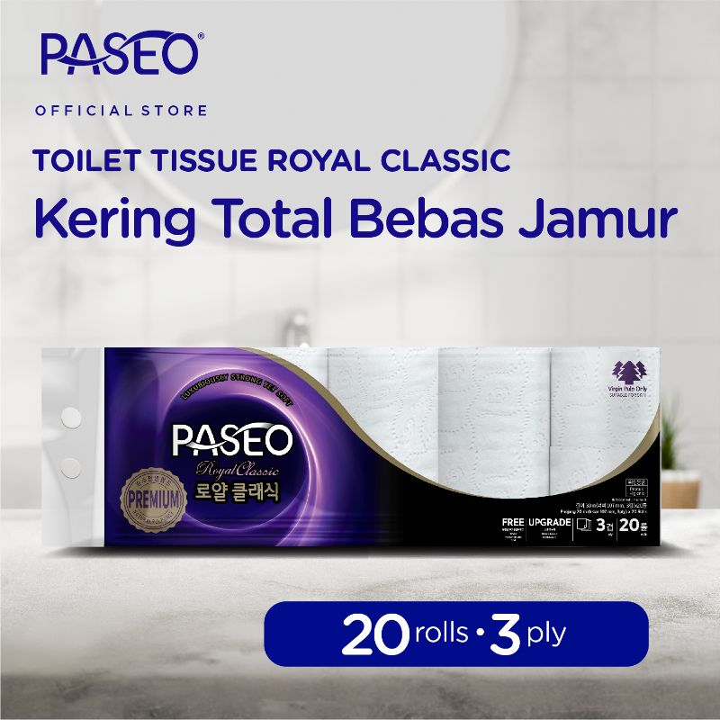 Paseo Royal Classic Tissue Toilet Core Emboss 20 Rolls | Lazada Indonesia