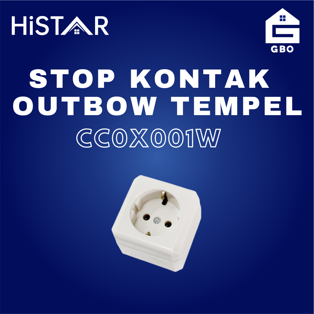 Stop Kontak Socket Outlet Outbow Histar 1 Lubang CCOX001W Putih ...