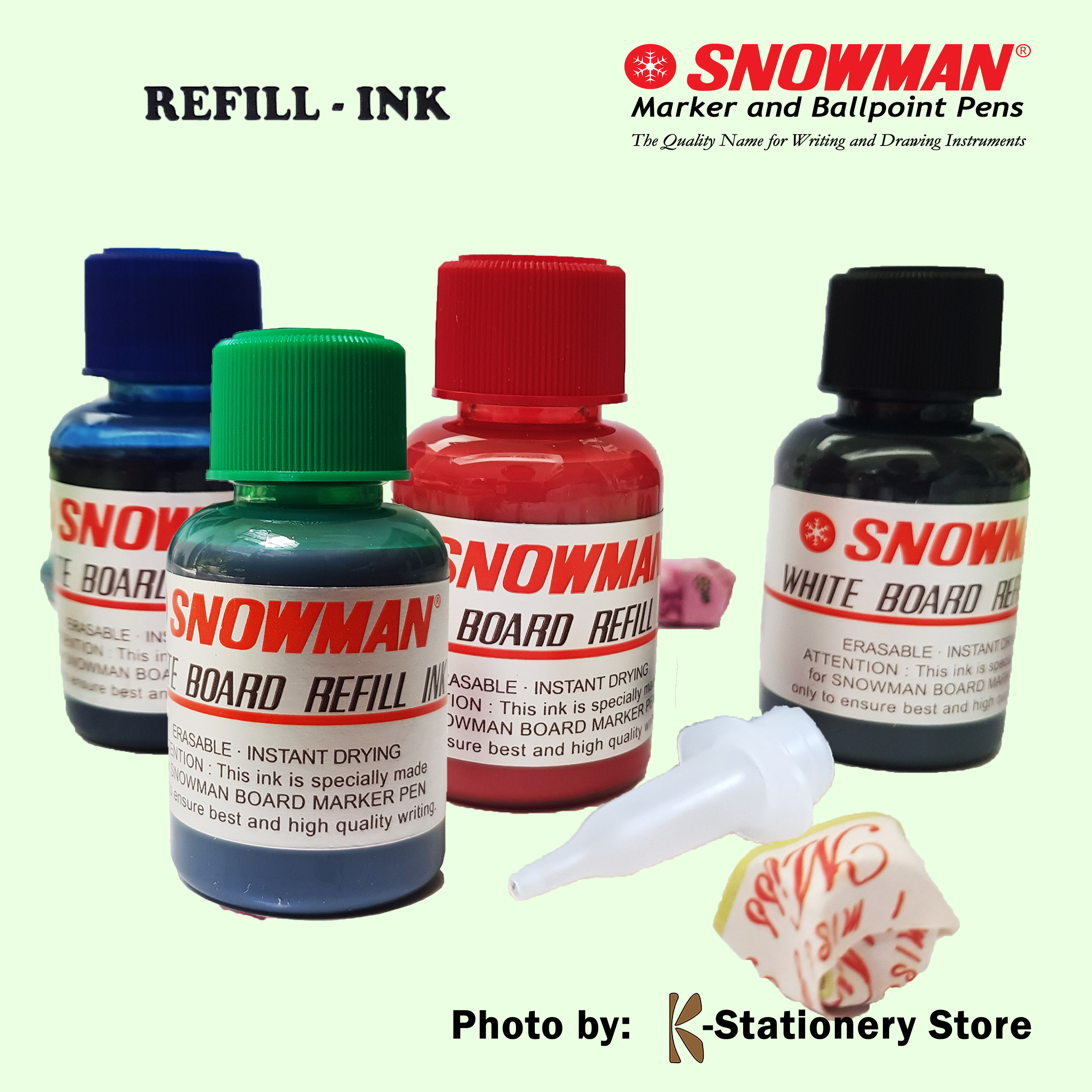 Tinta Spidol Whiteboard Snowman WBI-20 ( Hitam / Biru / Merah / Hijau ...