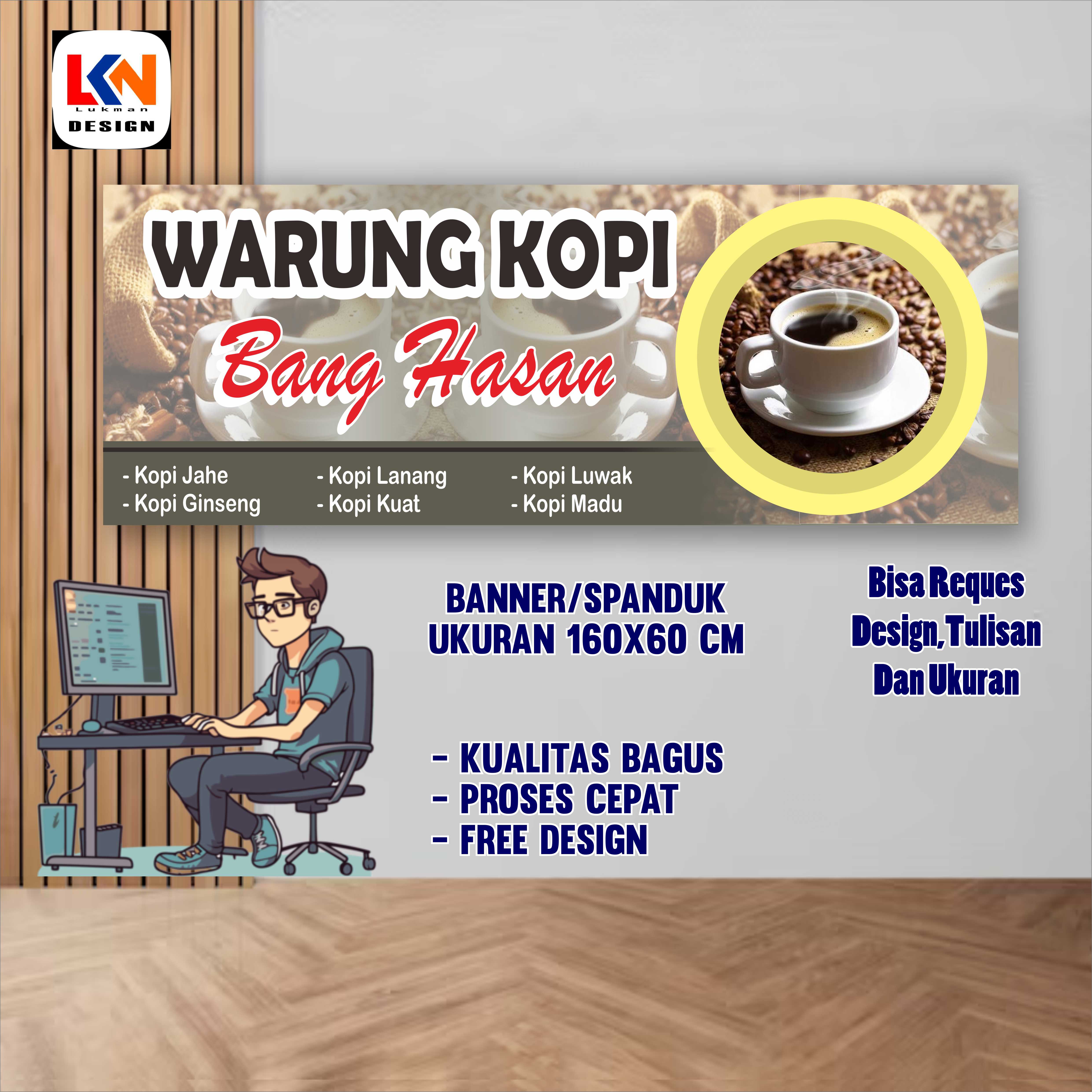 spanduk banner warung kopi bang hasan uk,160x60cm | Lazada Indonesia