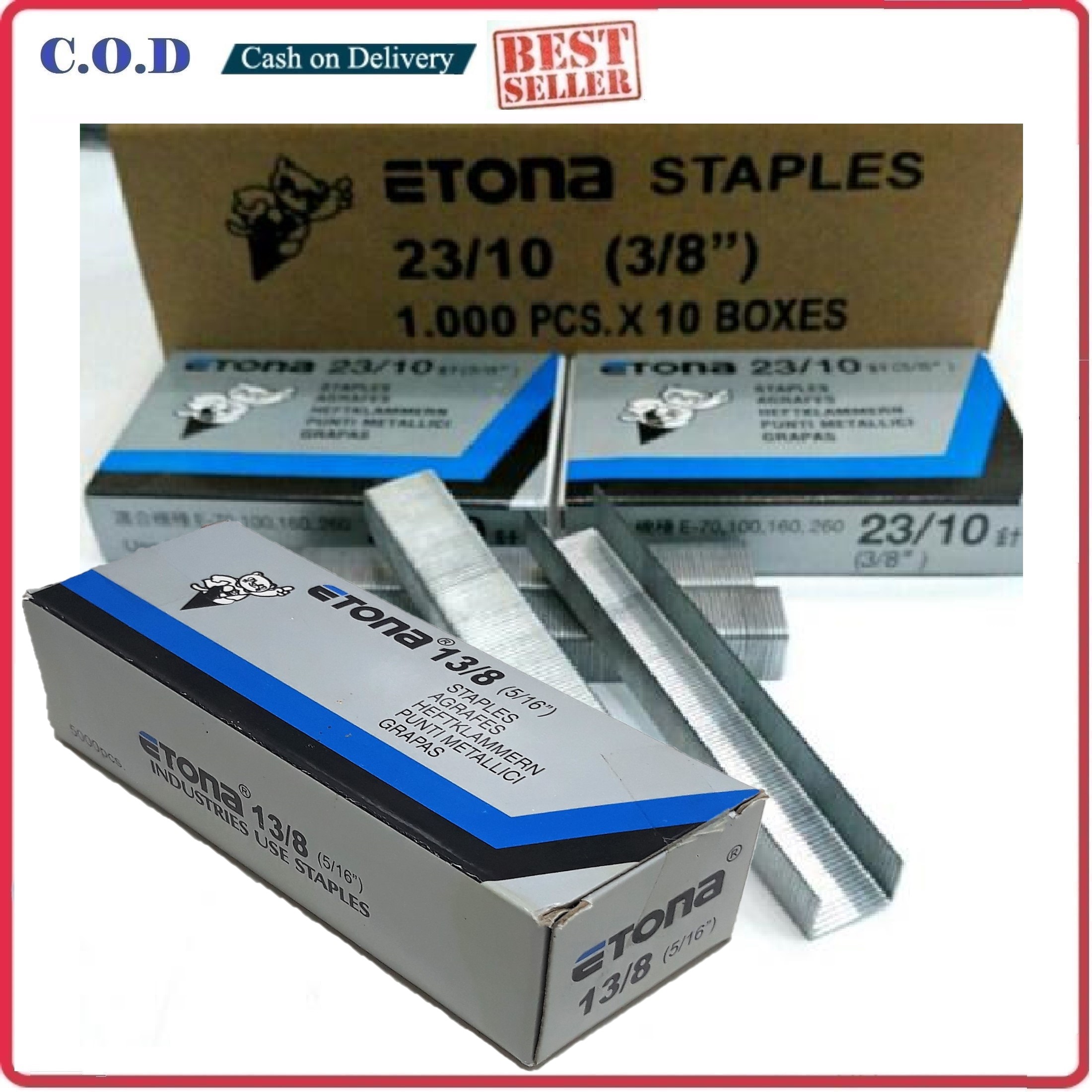 ( 1 BOX ISI 5000 PCS ) ETONA ISI STAPLES 13/8 - REFILL STAPLER 5/16 ...