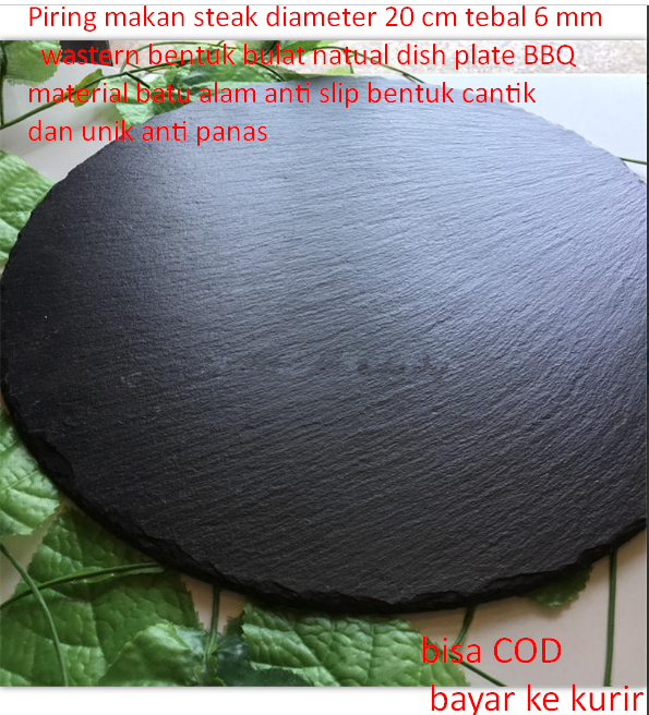 Piring makan steak diameter 20 cm tebal 6 mm wastern bentuk bulat ...