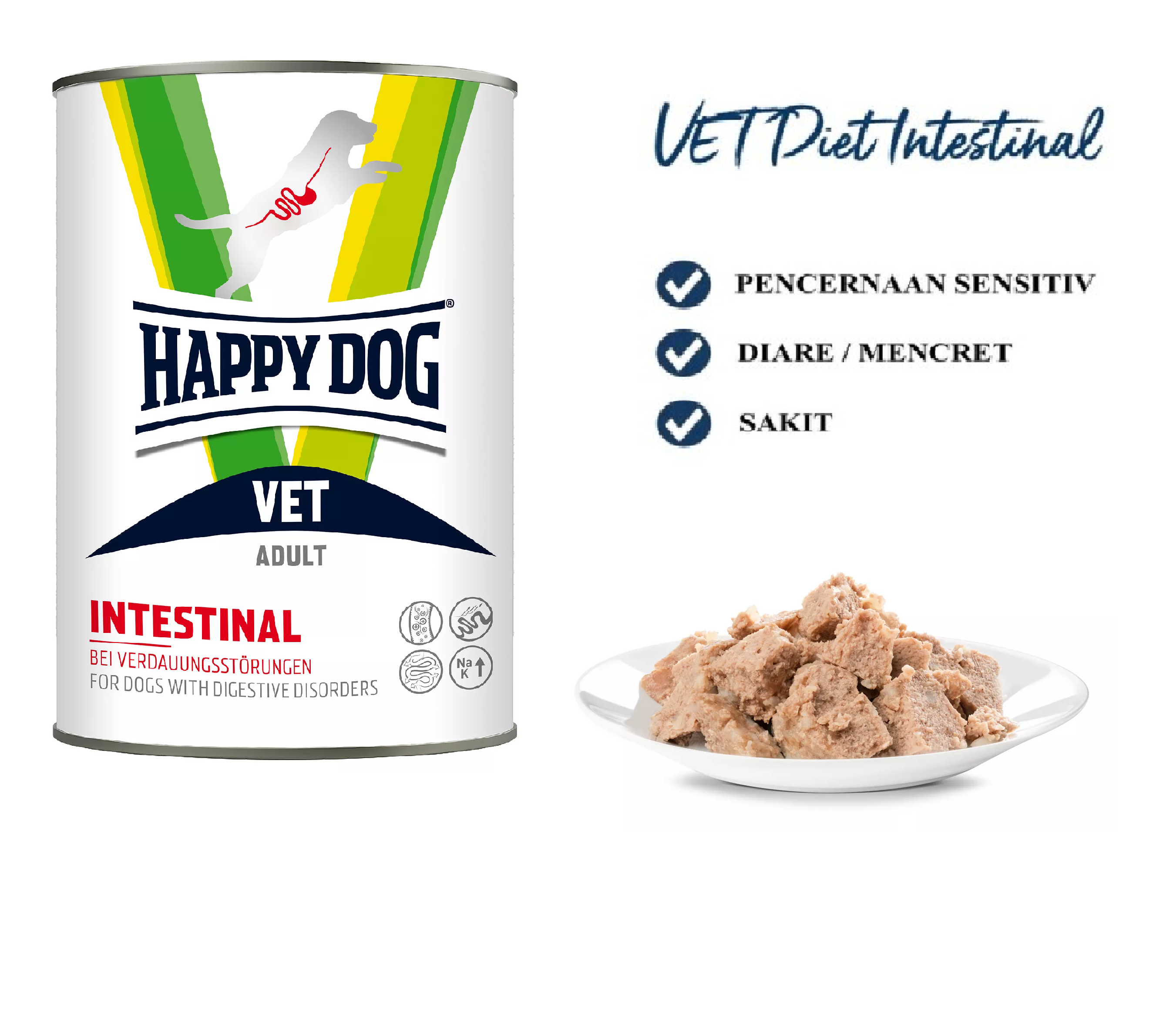 HAPPY DOG VET Diet Intestinal Dog Wet Food 400Gr - Makanan Basah Anjing ...
