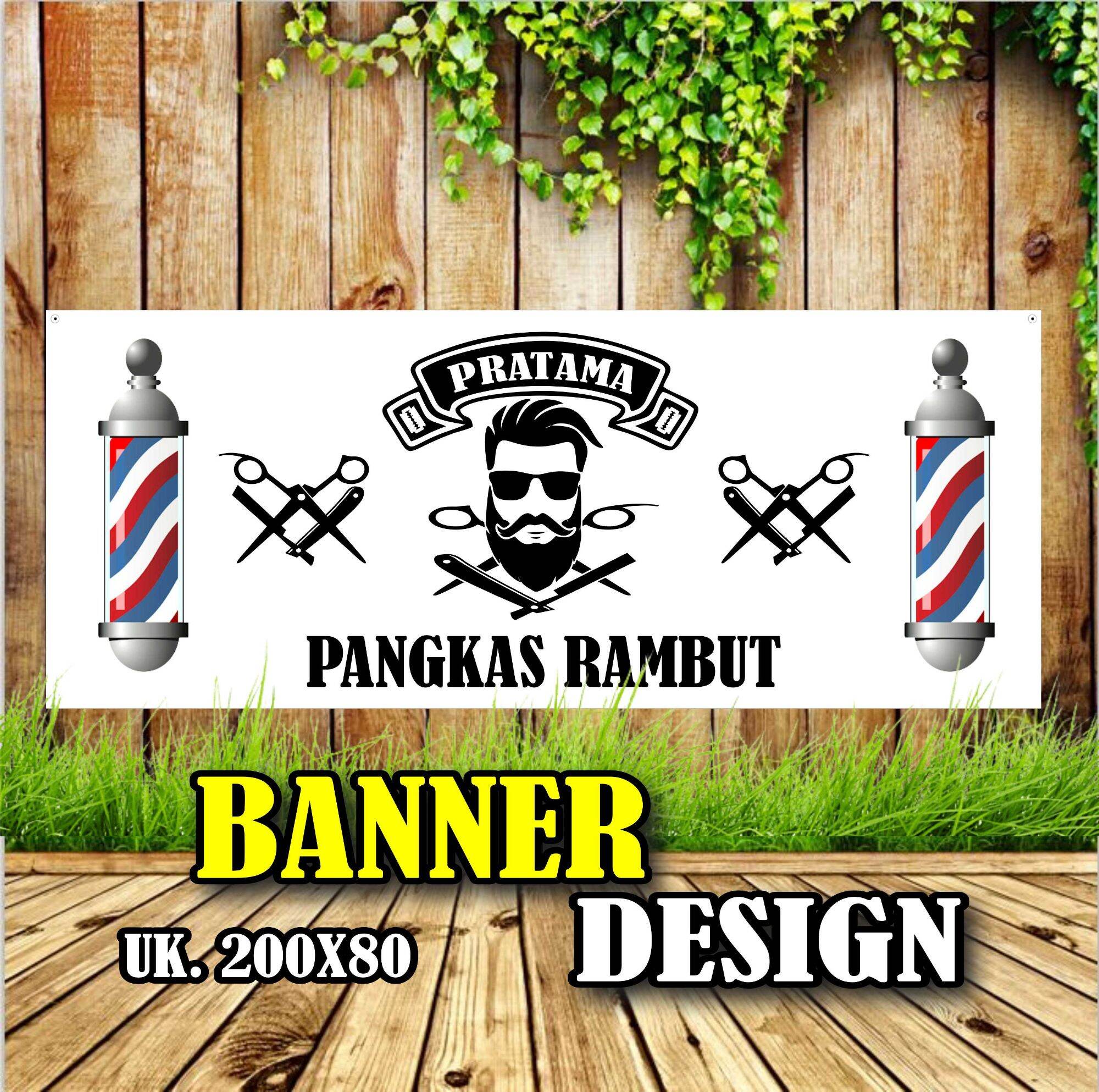 Banner Spanduk Pangkas Rambut Model Putih Simple | Lazada Indonesia
