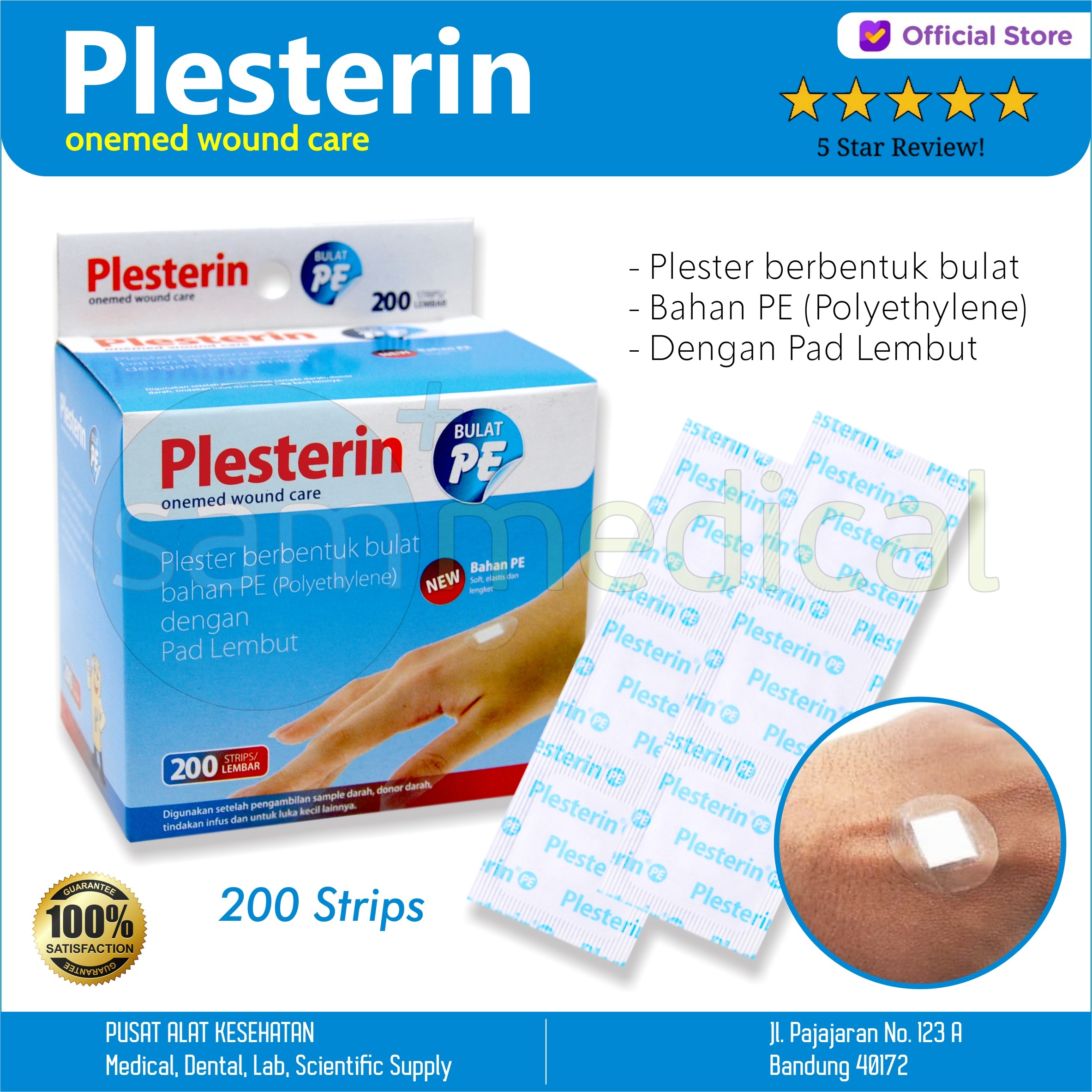OneMed Plesterin / Plester Bulat PE Transparan Anti Air @200 | Lazada Indonesia