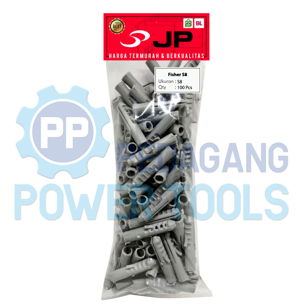 FISHER S8 FISER MATA BOR 8 MM SEKRUP KAYU BAUT SKRUP TAPPING 100 PCS ...