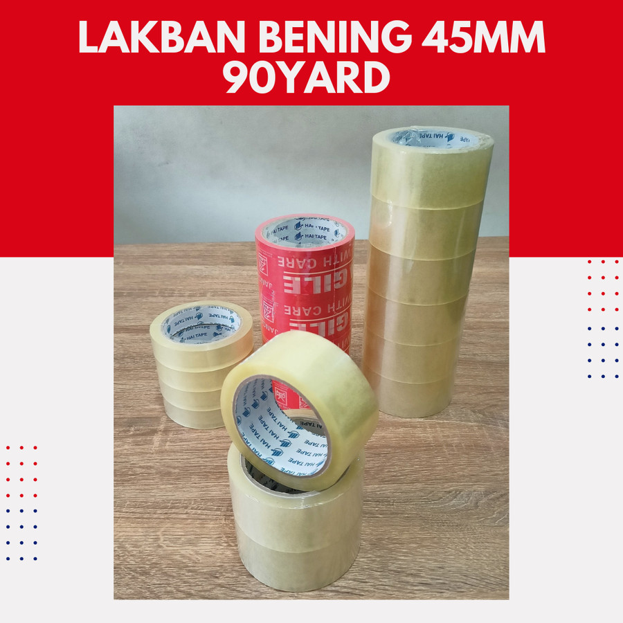 Lakban / Selotip Bening 90 Yard Ukuran 45mm/ 24mm | Lazada Indonesia