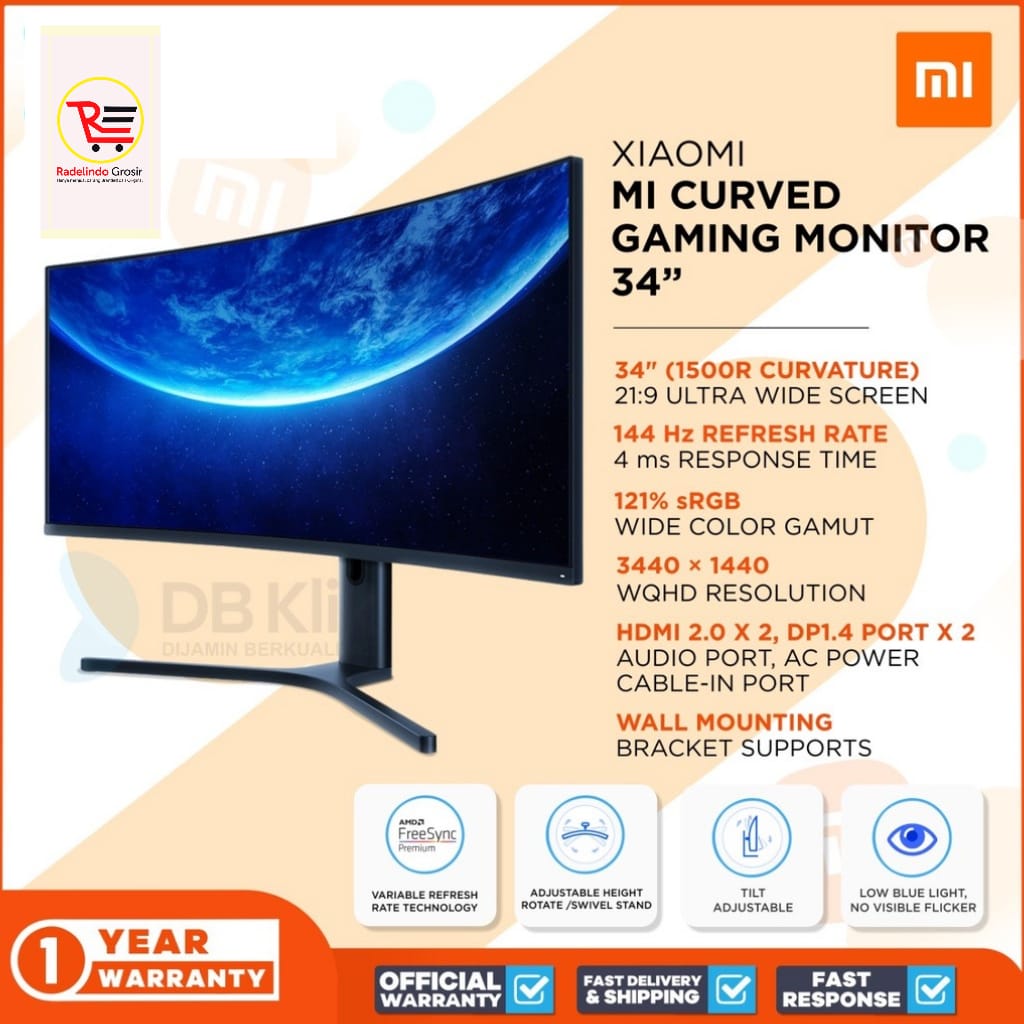 DEKSTOP MONITOR XIAOMI Mi27 Layar IPS 1080P 27 inch 75Hz FHD HDMI VGA ...